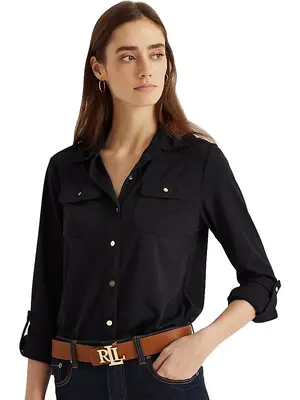 Ralph Lauren Roll-tab Sleeve Shirt - Lauren Navy