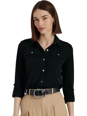 Ralph Lauren Roll-tab Sleeve Shirt - Polo Black