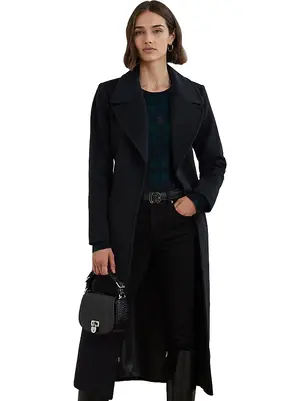 Ralph Lauren Ralph Lauren Wool-Blend Wrap Coat Black