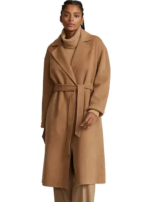 Ralph Lauren Ralph Lauren Wool-Blend Wrap Coat Camel Melange