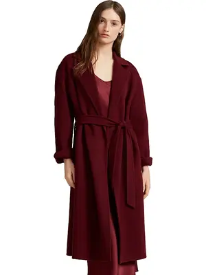Ralph Lauren Ralph Lauren Wool-Blend Wrap Coat Garnet