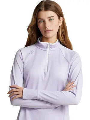 Ralph Lauren Ralph Lauren Performance Quarter-Zip Pullover Flower Purple/white