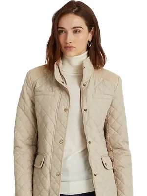 Ralph Lauren Diamond-Quilted Mockneck Jacket Birch