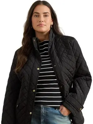 Ralph Lauren Diamond-quilted Mockneck Jacket - Black