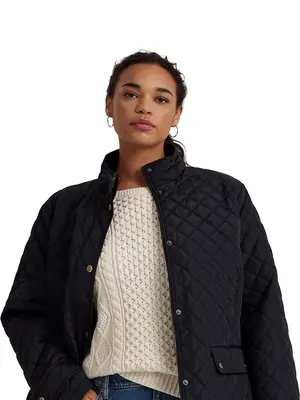 Ralph Lauren Diamond-Quilted Mockneck Jacket Dk Navy