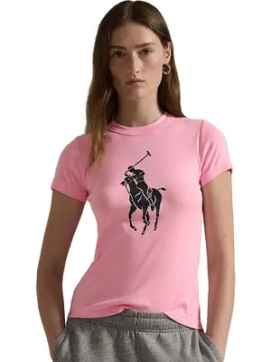 Ralph Lauren Pink Pony Cotton Crewneck Tee - Course Pink