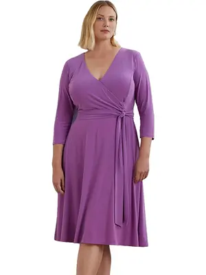 Ralph Lauren Ralph Lauren Surplice Jersey Dress Aurora Violet