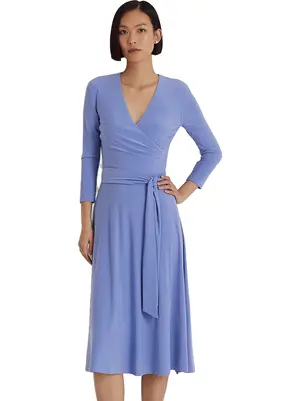 Ralph Lauren Ralph Lauren Surplice Jersey Dress Blue Mist