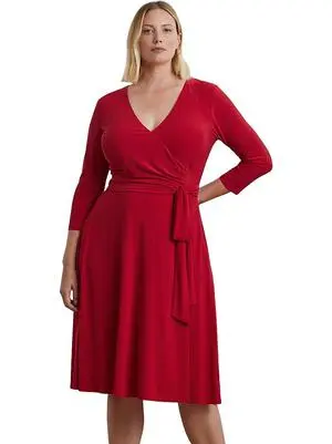 Ralph Lauren Ralph Lauren Surplice Jersey Dress Festive Red