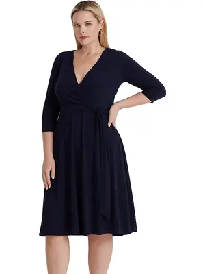 Ralph Lauren Surplice Jersey Dress - Lighthouse Navy