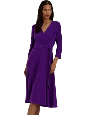 Ralph Lauren Ralph Lauren Surplice Jersey Dress Purple Agate