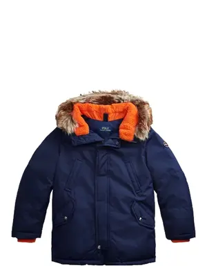 Ralph Lauren Faux-Fur-Trim Down Parka Cruise Navy