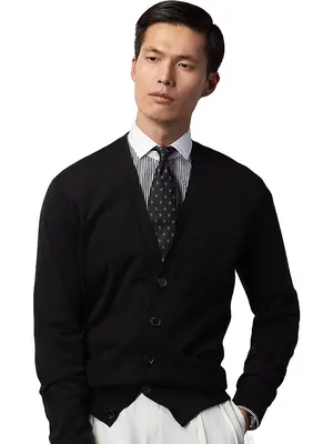 Ralph Lauren Cashmere V-Neck Cardigan Classic Black