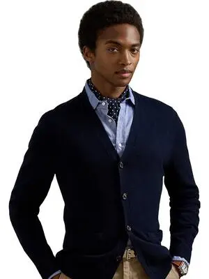 Ralph Lauren Cashmere V-neck Cardigan - Classic Chairman Navy