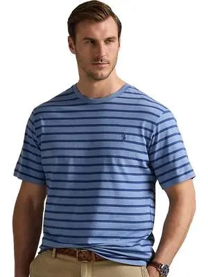 Ralph Lauren Striped Jersey Crewneck T-shirt - Channel Blue/old Royal