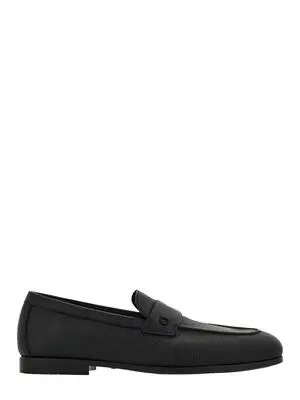 FERRAGAMO Suede Penny Loafers - Black
