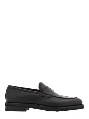 FERRAGAMO Suede Penny Loafer Black