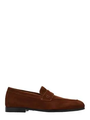FERRAGAMO Suede Penny Loafers - Brown