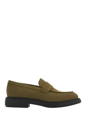 FERRAGAMO Suede Penny Loafer - Green