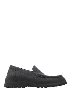 FERRAGAMO Suede Penny Loafer Grey
