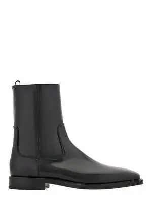 SALVATORE FERRAGAMO Ferragamo Calfskin Ankle Boots With Square Toe And Blake Construction