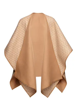 FERRAGAMO Ferragamo Gancini Wool Cape Beige