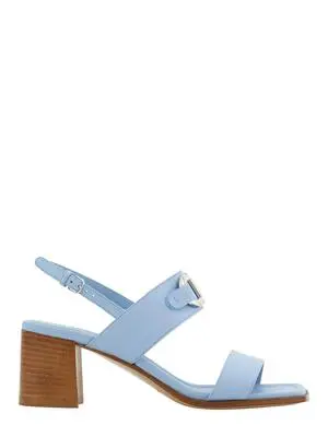 FERRAGAMO Sandal With Gancini Ornament - Blue