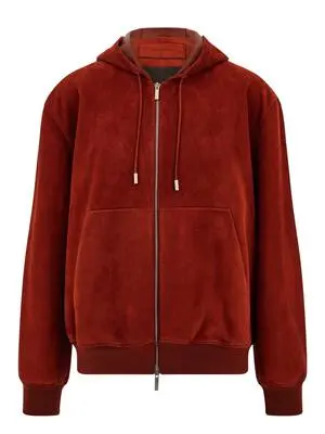 FERRAGAMO Suede Blouson Red