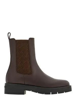 FERRAGAMO Kid Leather Chelsea Boot - Brown