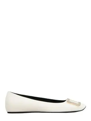 ROGER VIVIER Roger Vivier Trompette Ballerinas In Patent Leather Off White
