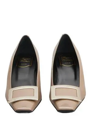 ROGER VIVIER Roger Vivier Belle Vivier Patent Leather Pumps With Buckle Detail Beige