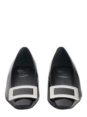 ROGER VIVIER Belle Vivier Ballerinas In Patent Leather With Metal Buckle - Black