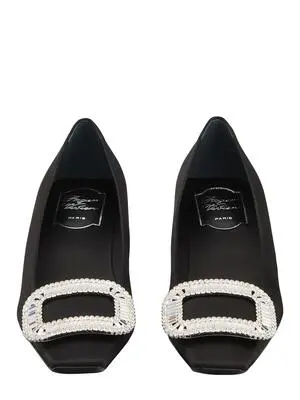 ROGER VIVIER Belle Vivier Pumps In Satin With Crystal Buckle - Black
