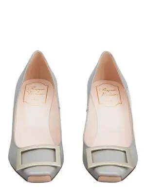 ROGER VIVIER Trompette Pumps In Patent Leather - Grey