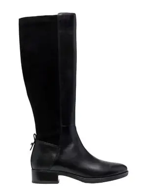 Geox Calf-high Leather Boots - Black