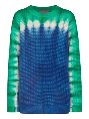 THE ELDER STATESMAN Daybreak Tie-dye Waffle Jumper - Blue
