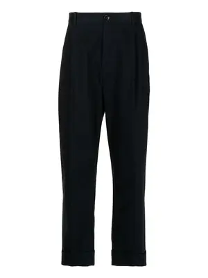 PORTS V Turn-up Hem Trousers - Blue