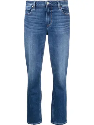 Paige Cropped Straight-leg Jeans - Blue