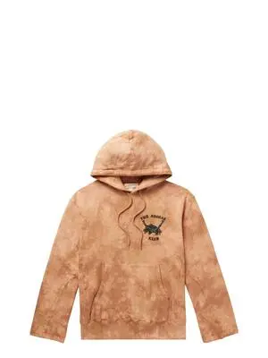 NICHOLAS DALEY Printed Tie-dyed Hoodie - Brown