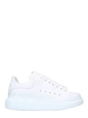 Alexander McQueen Show Leather Platform Trainers Bone