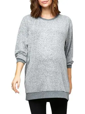 NOM MATERNITY Jo Nursing Sweatshirt - Gray Hacci
