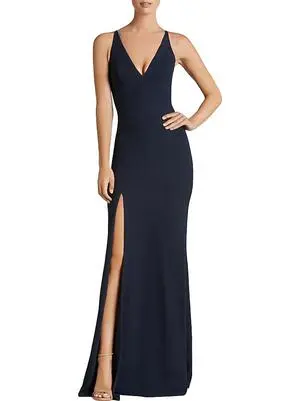 Dress The Population Iris Sleeveless Gown - Midnight Blue