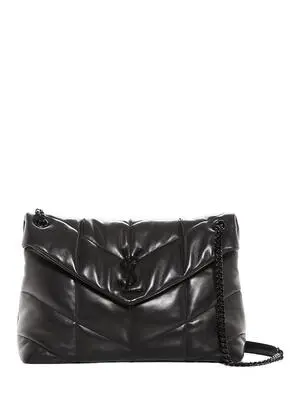 Saint Laurent Puffer Shoulder Bag - Black/black