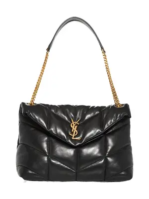 Saint Laurent Puffer Shoulder Bag - Black/gold