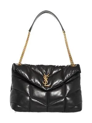 Saint Laurent Puffer Shoulder Bag - Black/gold