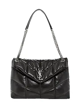 Saint Laurent Puffer Medium Shoulder Bag Black/silver