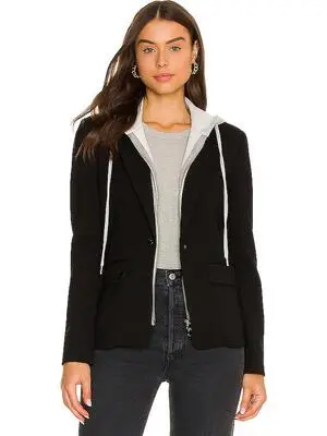 Central Park West Ryder Dickie Blazer With Detachable Hood - Black