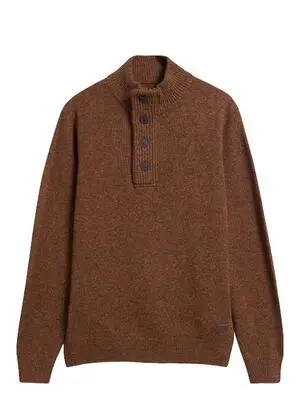 Barbour Barbour Patch Wool Quarter Zip Pullover Bracken