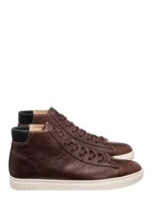 Clae CLAE Bradley High-Top Leather Sneakers Cocoa Leather