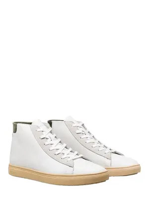 Clae CLAE Bradley High-Top Leather Sneakers White Olive Vanilla